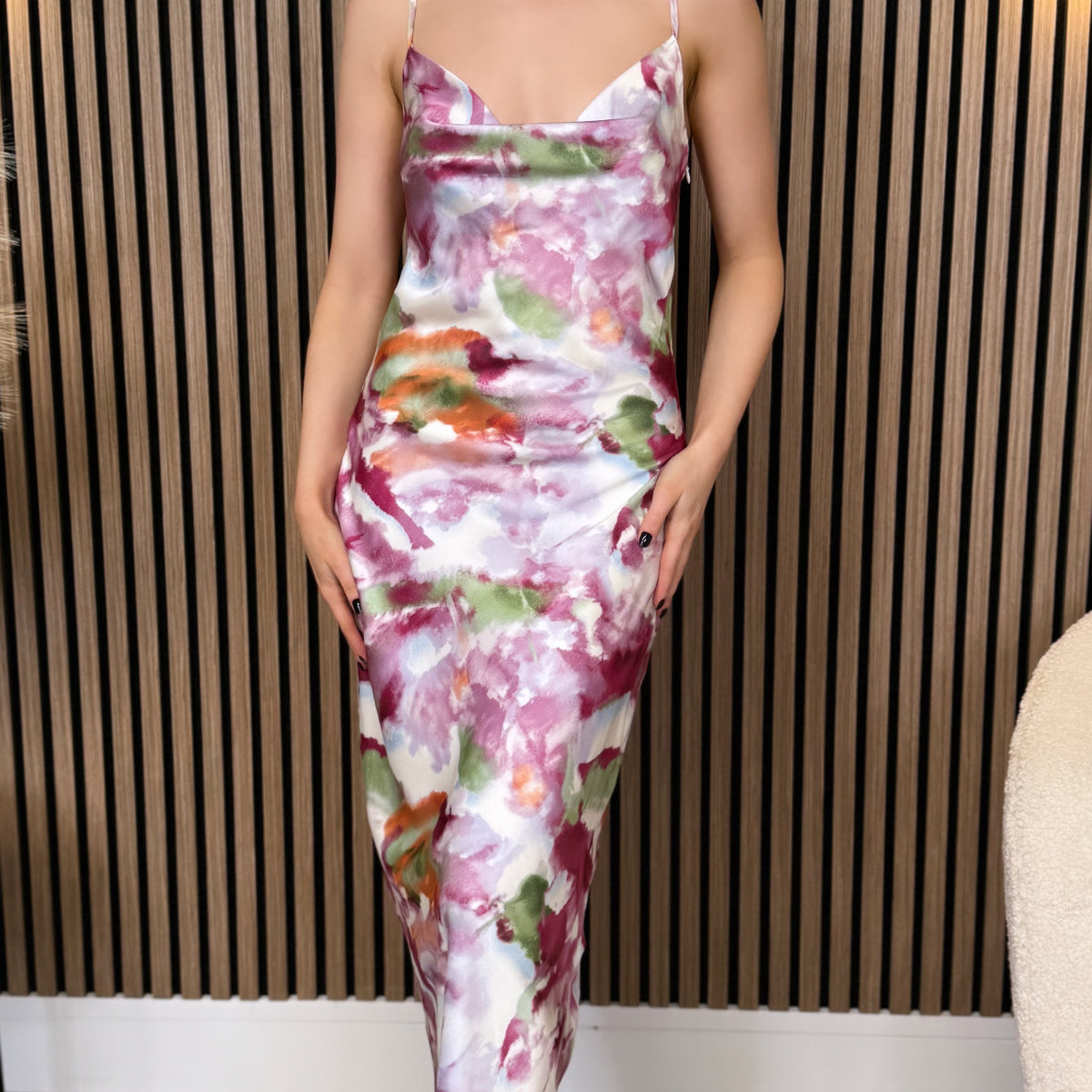 Hester Purple Print Slip Midi Dress – Get That Trend