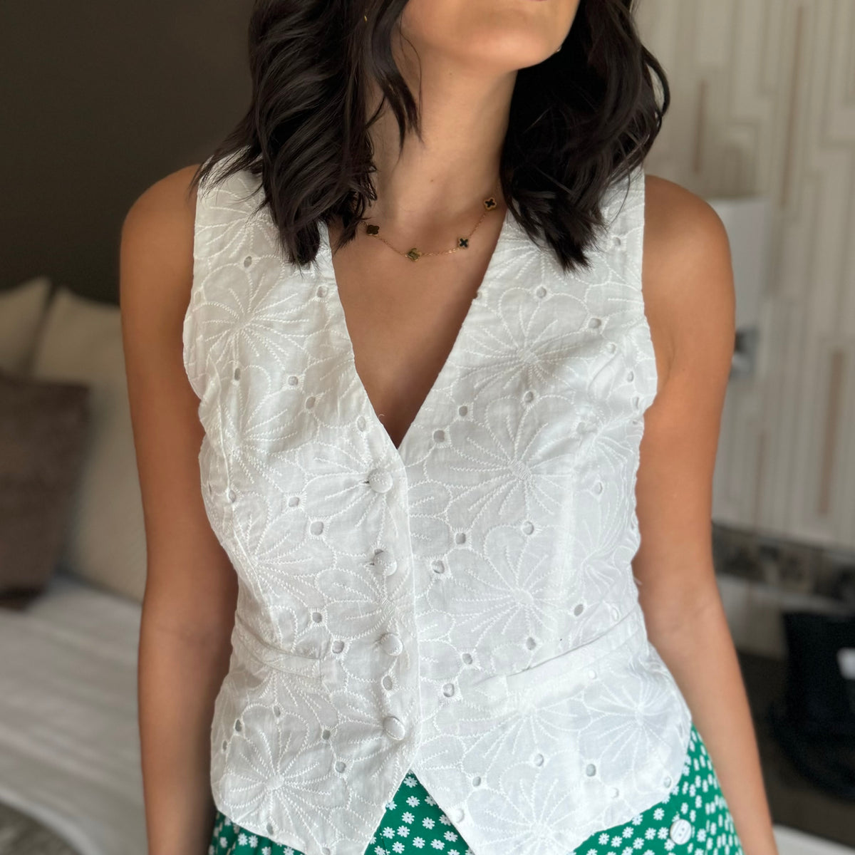 Elia White Floral Embroidered Waistcoat – Get That Trend
