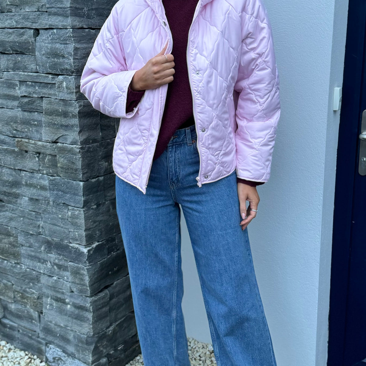 Deborah Baby Pink Hooded Quilted Jacket – Get That Trend