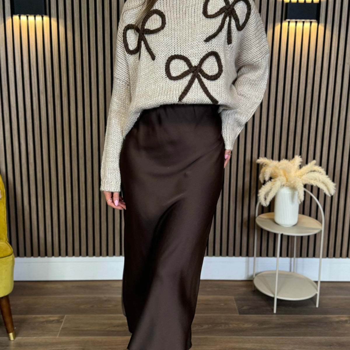 Blake Dark Chocolate Brown Satin Slip Skirt – Get That Trend
